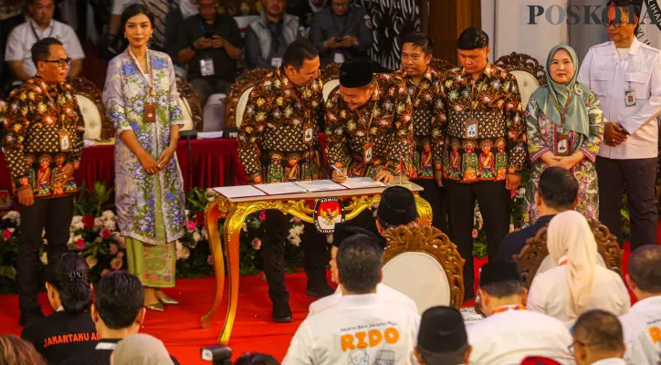 Pengundian Nomor Urut Paslon Cagub dan Cawagub Pilkada Jakarta 2024 - Poskota