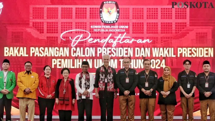 Ganjar-Mahfud Resmi Daftar Capres-Cawapres ke KPU - poskota.co.id